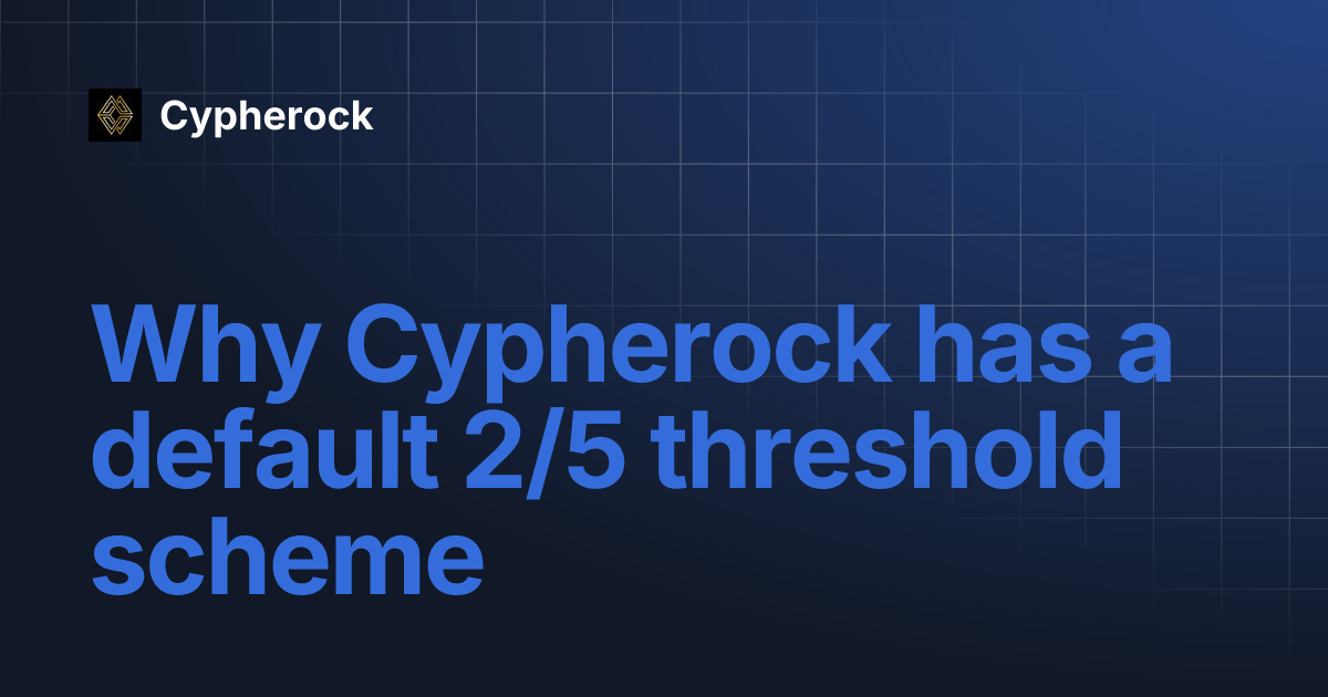 Why Cypherock has a default 2/5 threshold scheme | Cypherock