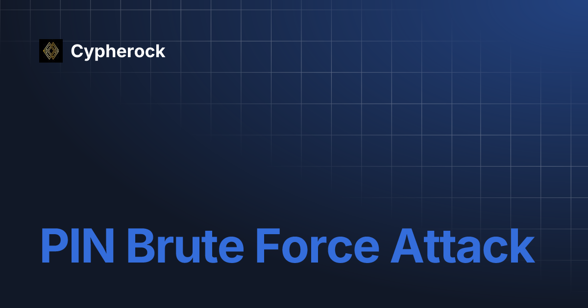 PIN Brute Force Attack | Cypherock