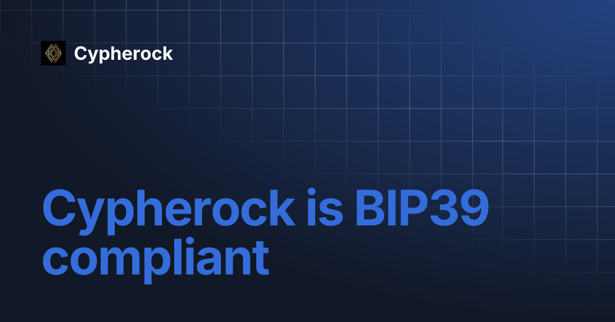 Cypherock is BIP39 compliant | Cypherock